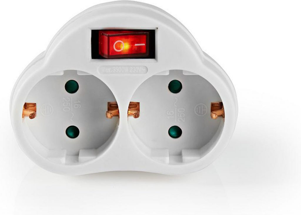 Nedis Stopcontact-Splitter met schakelaar – De Bespaarwinkel